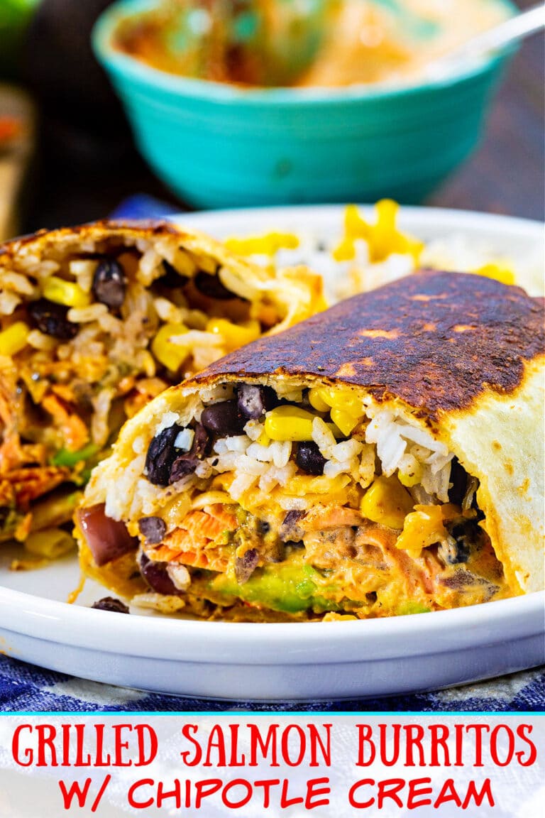 Grilled Salmon Burritos with Chipotle Cream - Spicy Southern Kitchen