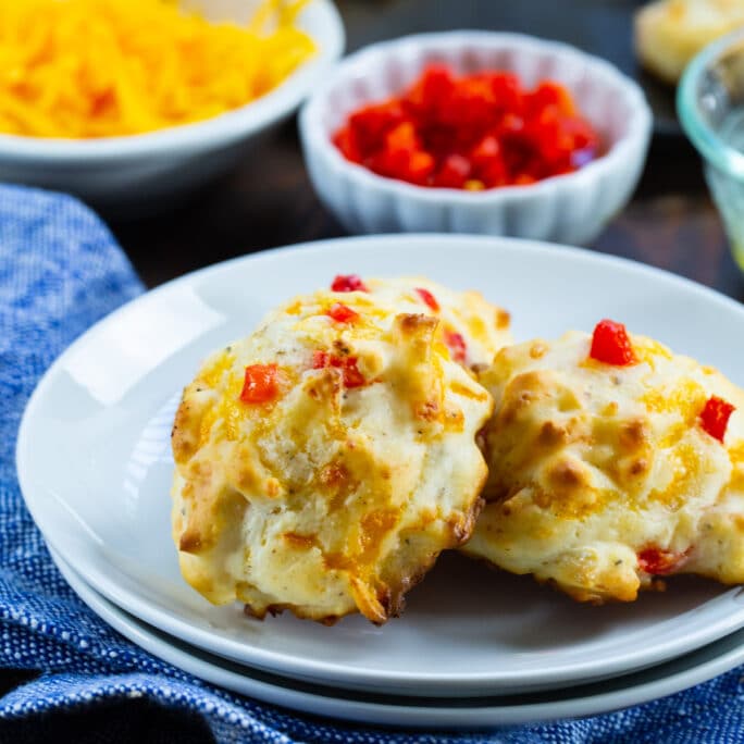 Pimento Cheese Drop Biscuits - Spicy Southern Kitchen