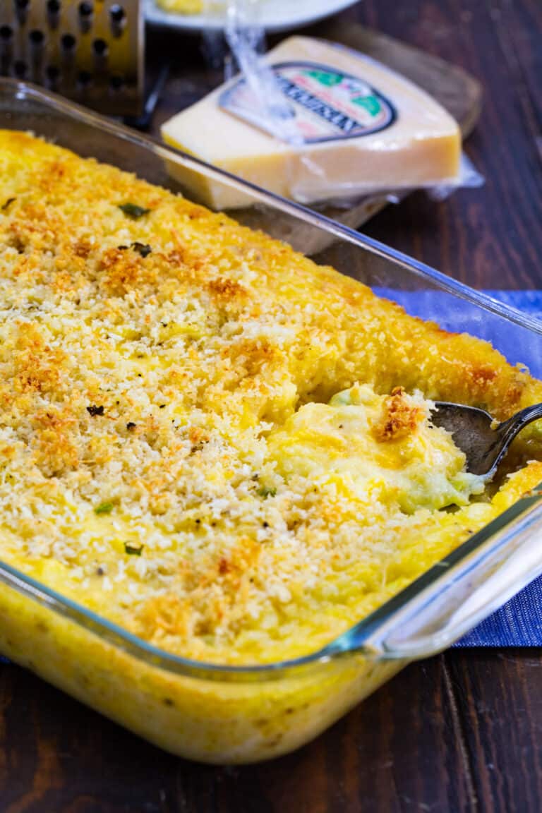 Cheesy Mashed Potato Casserole - Spicy Southern Kitchen