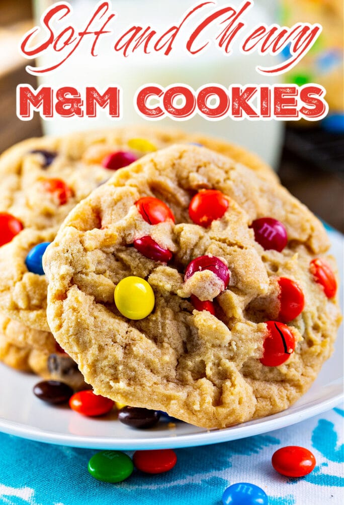 Soft and Chewy M&M Cookies - Spicy Southern Kitchen