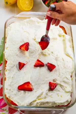 Strawberry Lemonade Poke Cake - Spicy Southern Kitchen