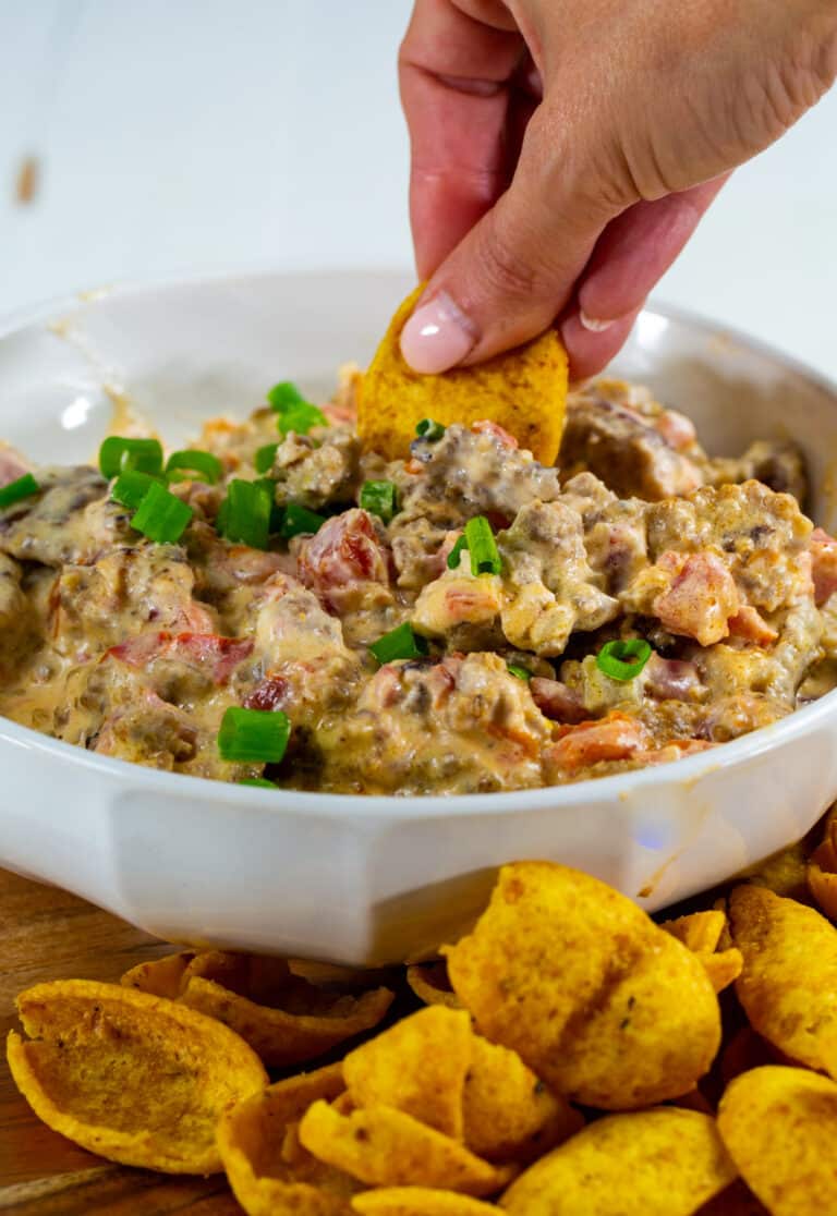 3-Ingredient Rotel Sausage Dip - Spicy Southern Kitchen