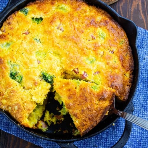 Broccoli and Ham Jiffy Cornbread - Spicy Southern Kitchen