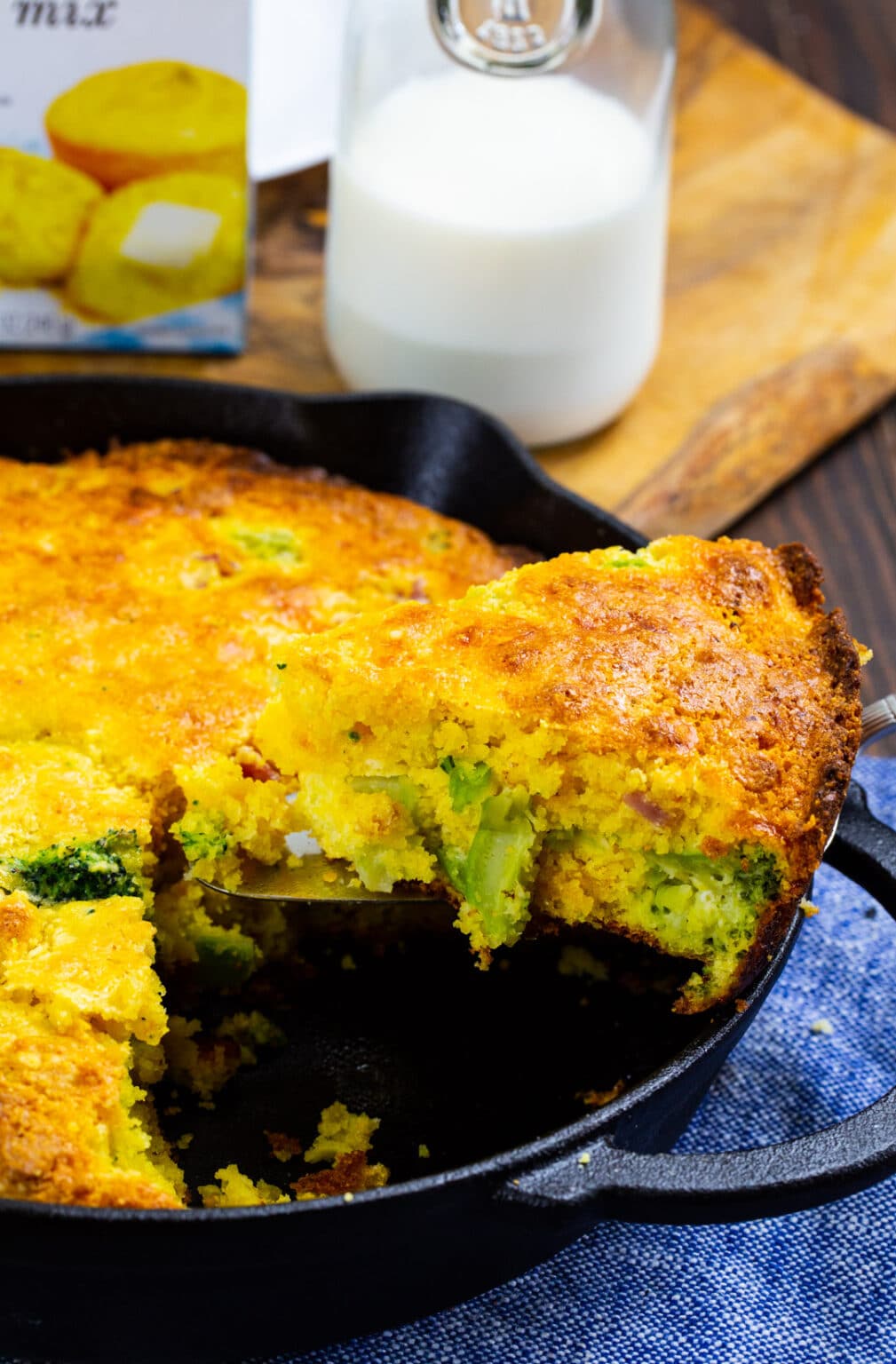 Broccoli and Ham Jiffy Cornbread - Spicy Southern Kitchen