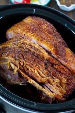Slow Cooker Hot Honey Ham - Spicy Southern Kitchen