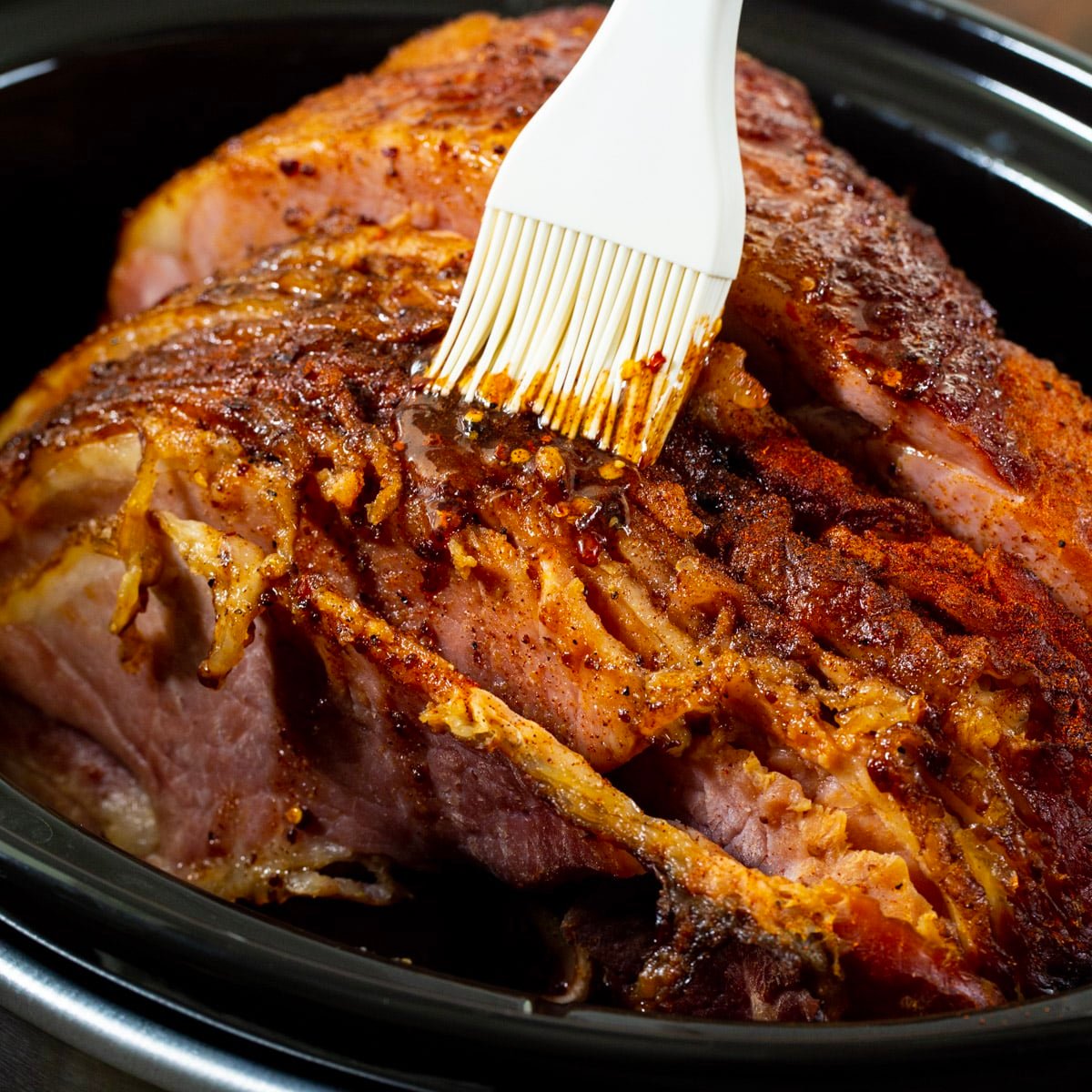 Slow Cooker Hot Honey Ham - Spicy Southern Kitchen