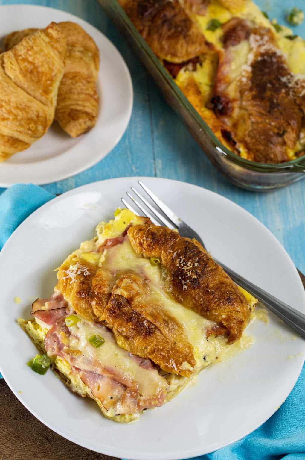 Stuffed Ham and Cheese Croissant Casserole - Spicy Southern Kitchen