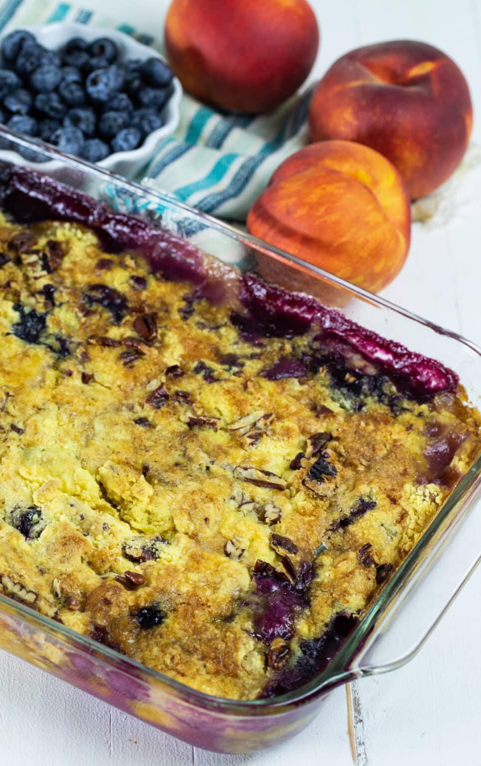 Blueberry Peach Dump Cake - Spicy Southern Kitchen