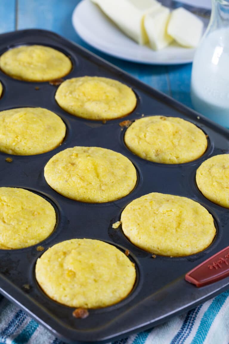 Creamed Corn Cornbread Muffins - Spicy Southern Kitchen