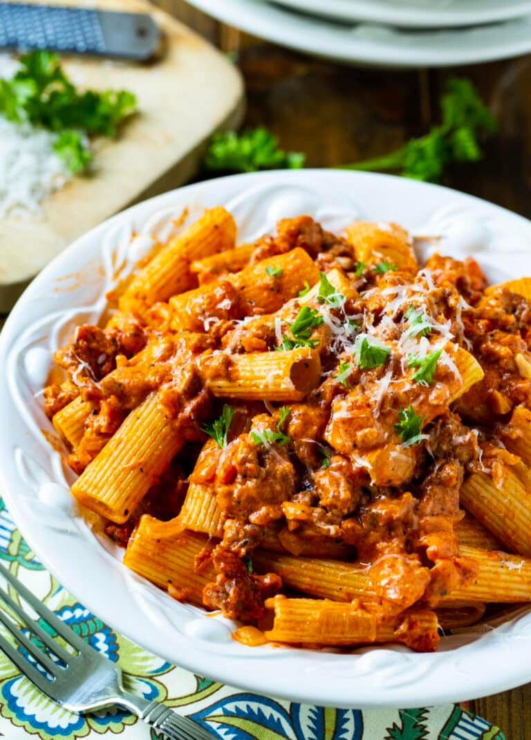 Italian Sausage Rigatoni with Spicy Cream Sauce - Spicy Southern Kitchen