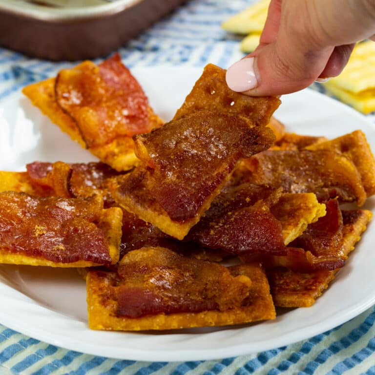 Spicy Candied Bacon Crackers - Spicy Southern Kitchen