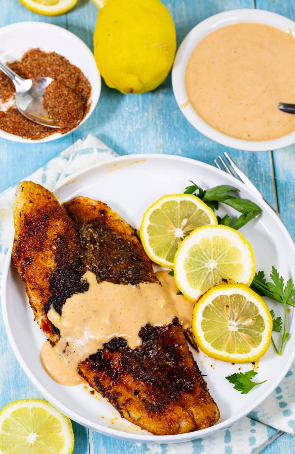Blackened Catfish with Comeback Sauce - Spicy Southern Kitchen