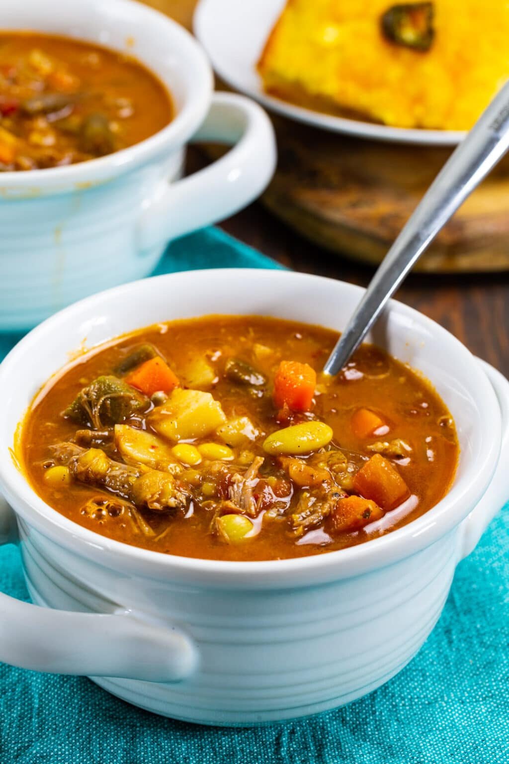 Pulled Pork Vegetable Soup - Spicy Southern Kitchen