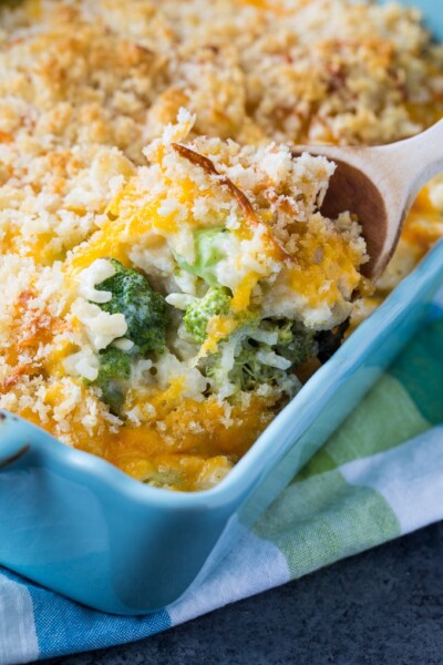 Cheesy Broccoli and Rice Casserole (from scratch) - Spicy Southern Kitchen