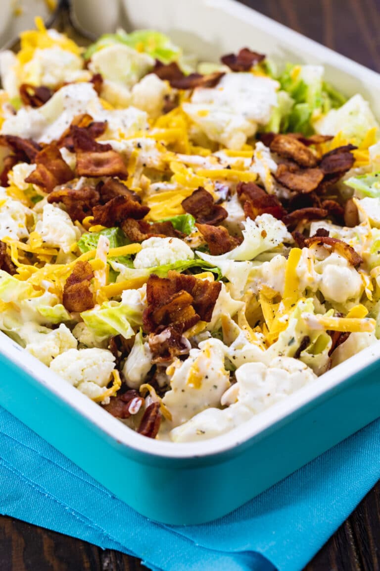 Bacon and Ranch Cauliflower Salad - Spicy Southern Kitchen