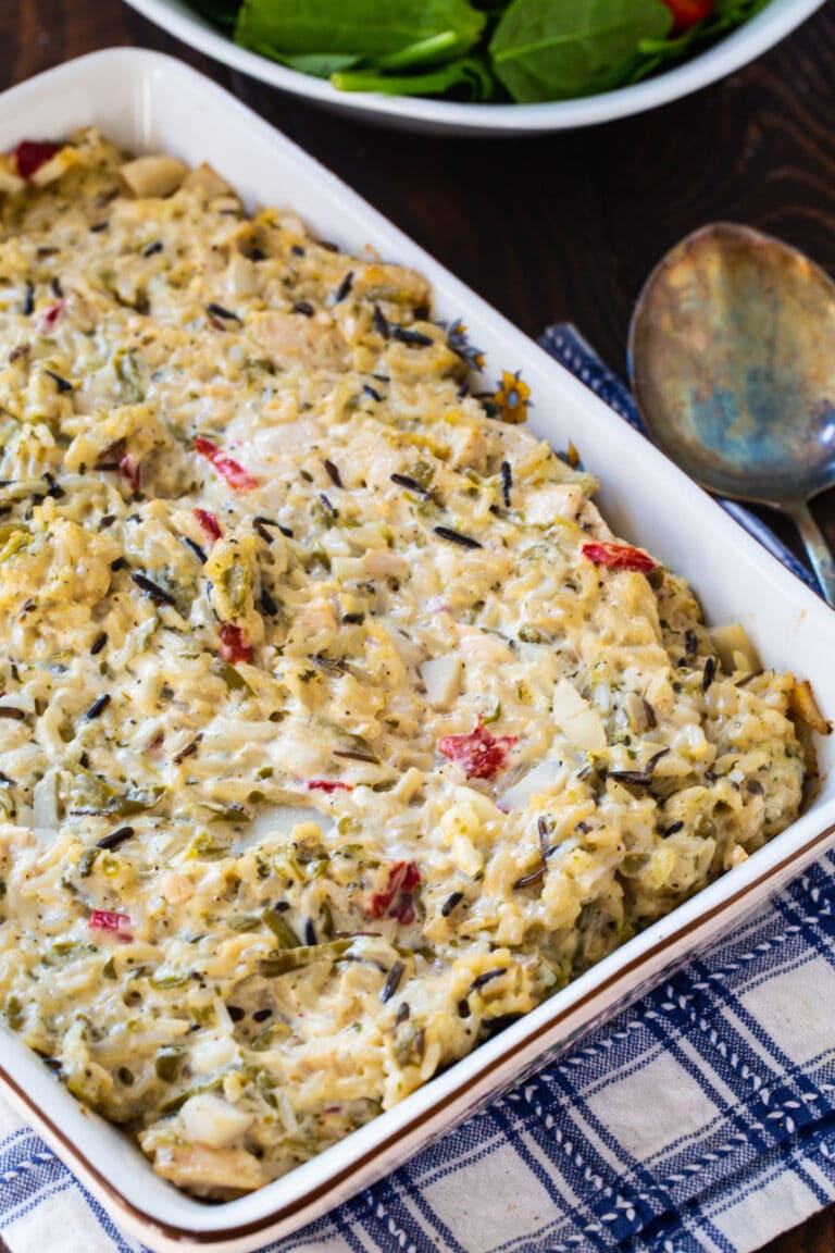 Chicken Wild Rice Casserole with Green Beans - Spicy Southern Kitchen