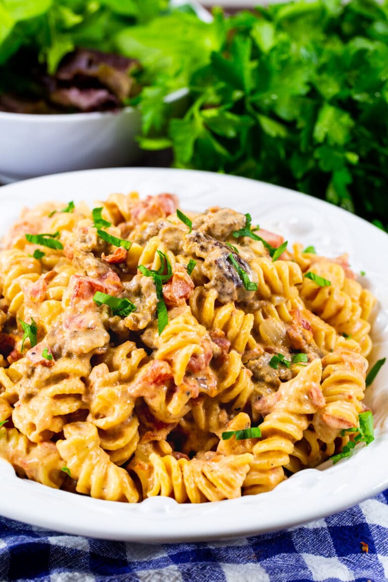 Creamy Rotel Pasta with Sausage - Spicy Southern Kitchen
