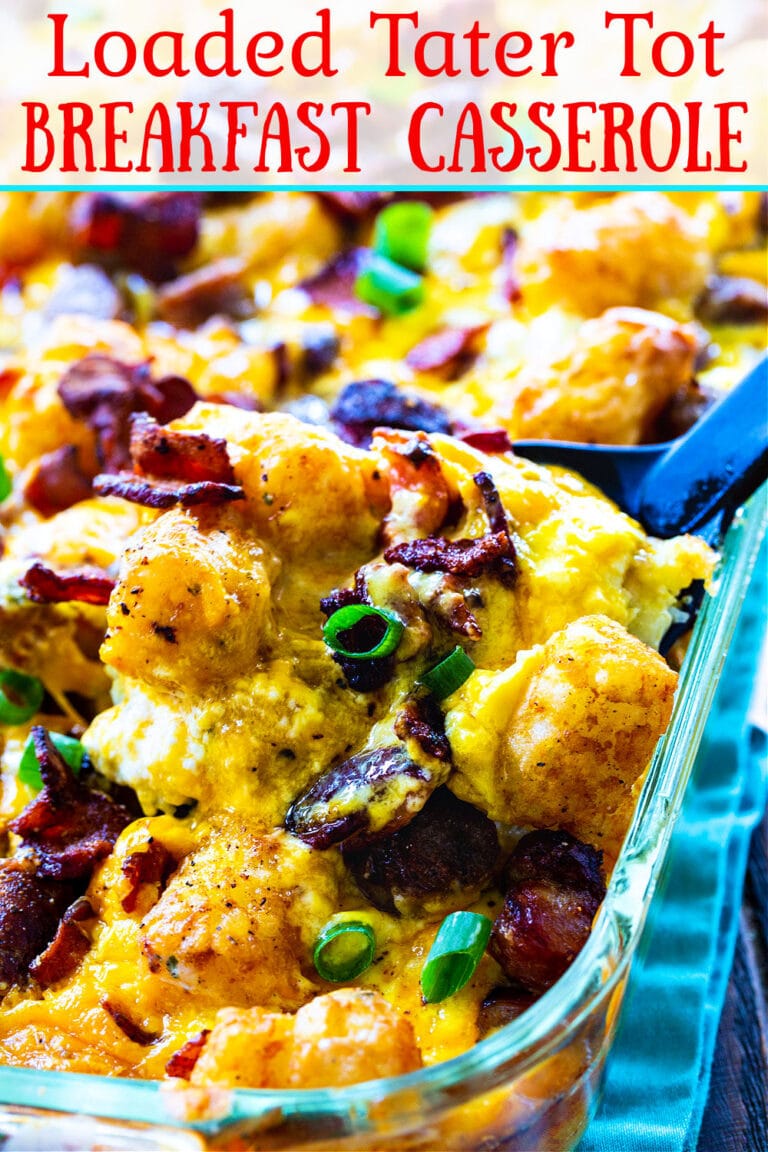 Loaded Tater Tot Breakfast Casserole - Spicy Southern Kitchen