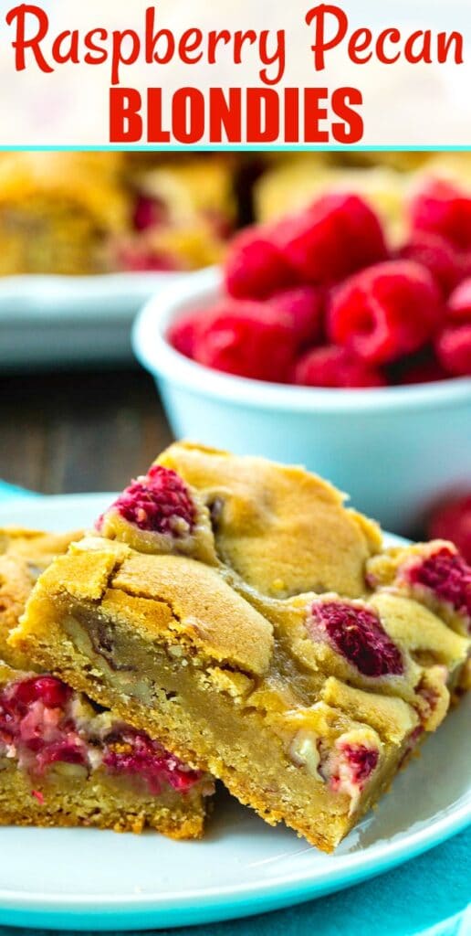 Raspberry-Pecan Blondies - Spicy Southern Kitchen