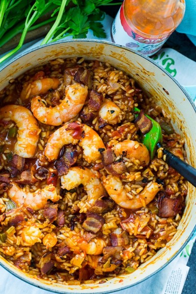 Red Rice with Shrimp and Bacon - Spicy Southern Kitchen