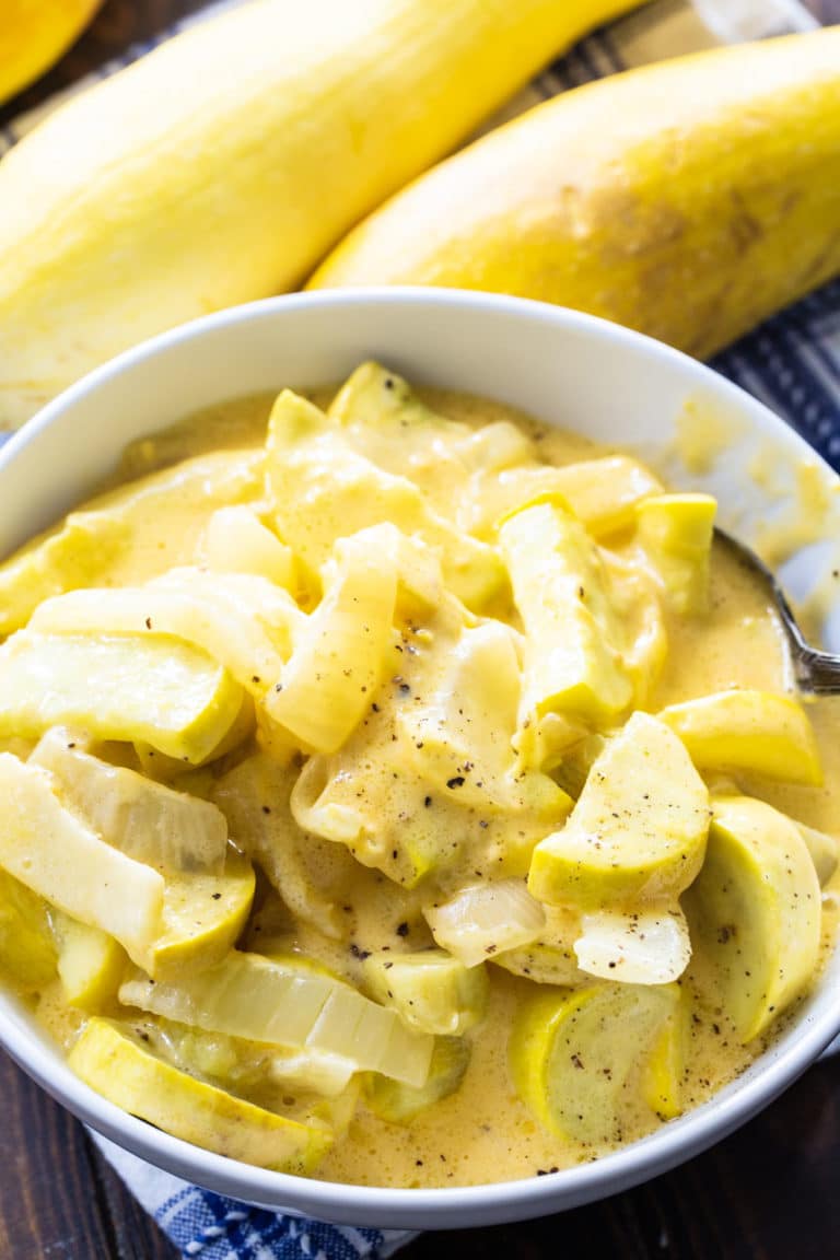 Slow Cooker Cheesy Squash - Spicy Southern Kitchen
