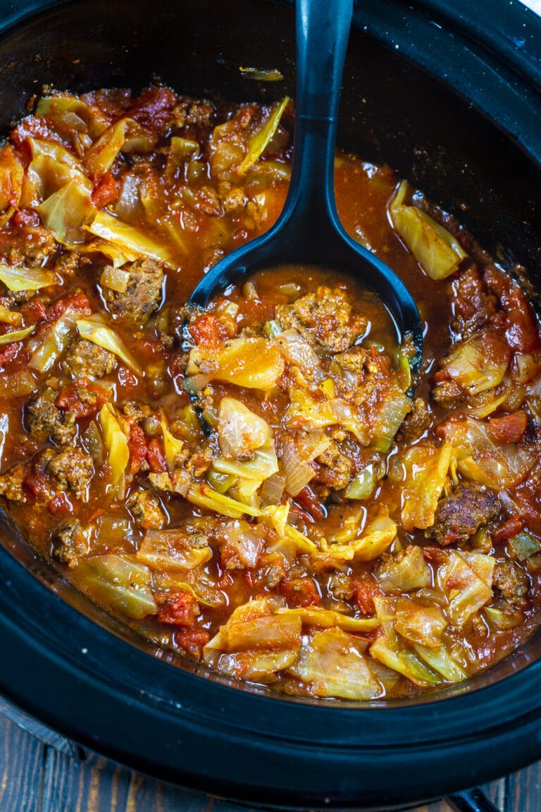 Slow Cooker Spicy Cabbage Beef Soup - Spicy Southern Kitchen