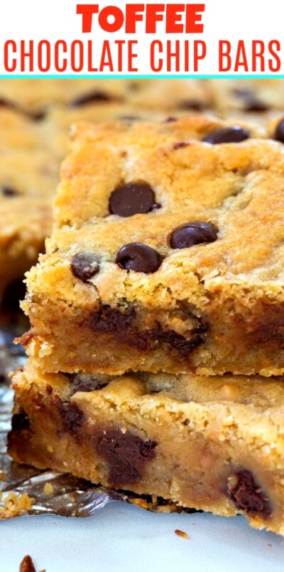 Toffee Chocolate Chip Bars - Spicy Southern Kitchen