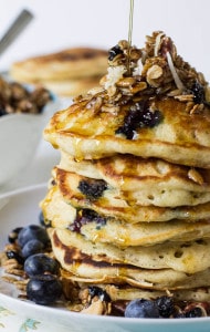Blueberry Granola Crunch Pancakes - Spicy Southern Kitchen
