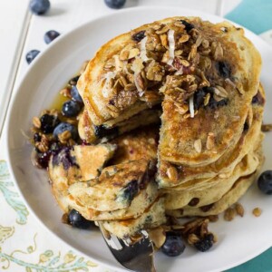 Blueberry Granola Crunch Pancakes - Spicy Southern Kitchen