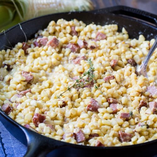 Creamed Corn with Smoked Sausage - Spicy Southern Kitchen