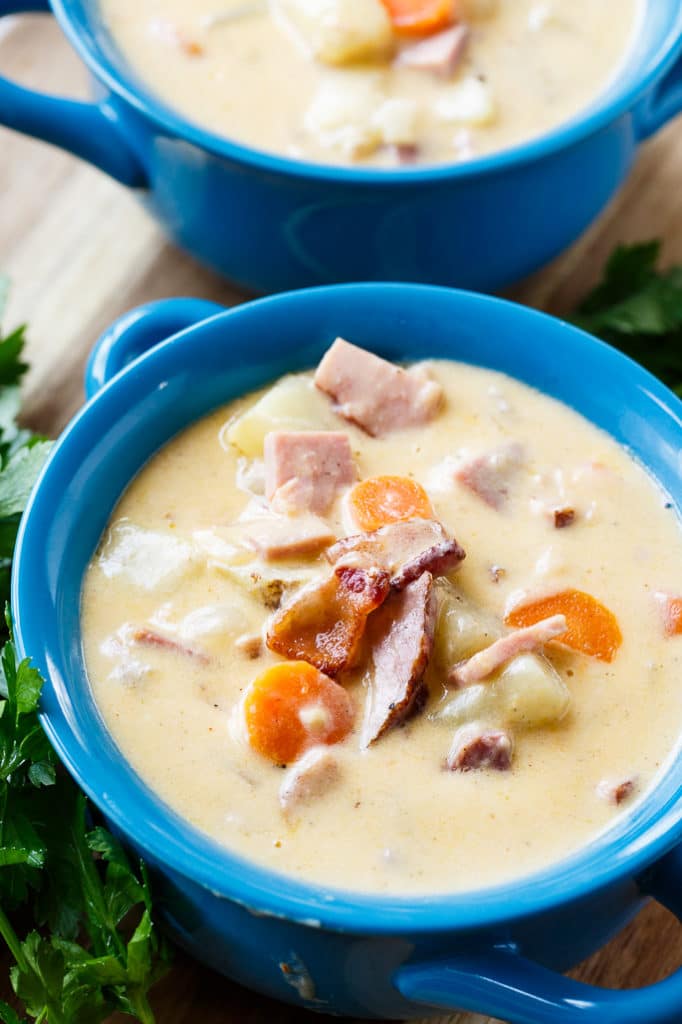 Cheesy Ham and Potato Chowder - Spicy Southern Kitchen
