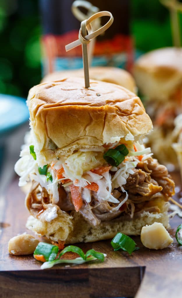 Hawaiian Sliders with Tropical Slaw - Spicy Southern Kitchen