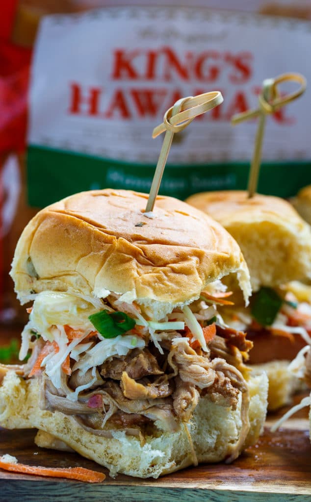 Hawaiian Sliders with Tropical Slaw - Spicy Southern Kitchen