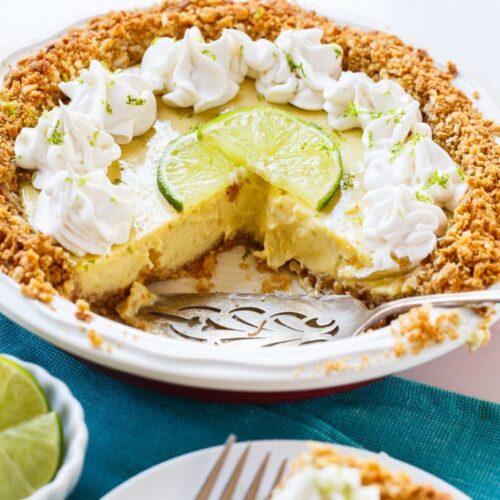 Lime Pie with Coconut Macadamia Crust - Spicy Southern Kitchen