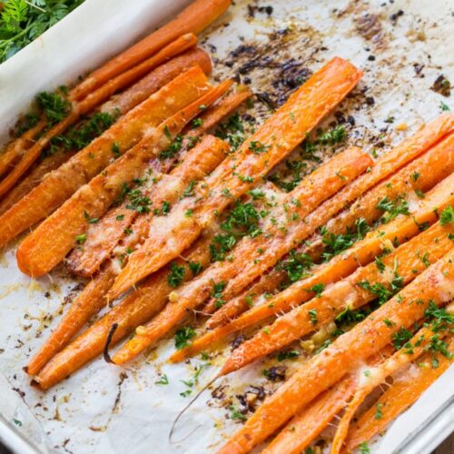 Parmesan Roasted Carrots - Spicy Southern Kitchen