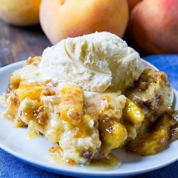 Cinnamon-Peach Bread Pudding - Spicy Southern Kitchen