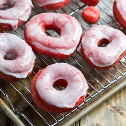 Red Velvet Donuts with Glaze - Spicy Southern Kitchen