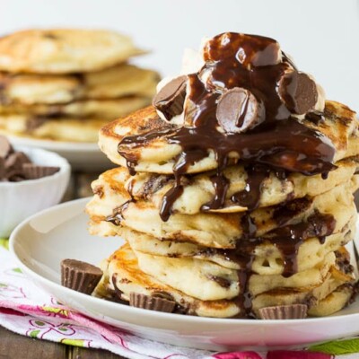Snickers Pancakes - Spicy Southern Kitchen