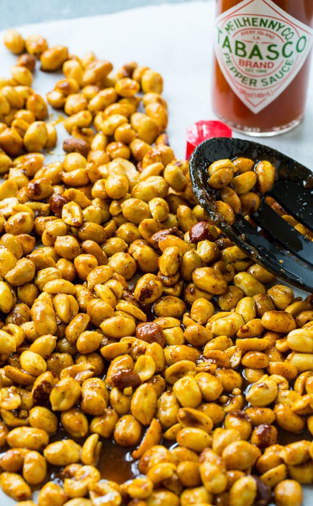 Slow Cooker Sweet and Spicy Peanuts - Spicy Southern Kitchen